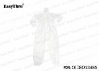 China White Disposable Protective Isolation Coverall Non Woven 20gsm 60gsm S to XXXL for sale
