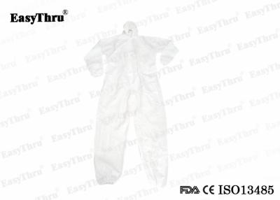 China White Disposable Protective Isolation Coverall Non Woven 20gsm 60gsm S to XXXL for sale
