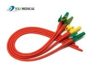 China Natural Rubber Latex Suction Catheter Red Color F5 to F14 40cm T Type Connector for sale
