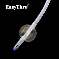 China Medical Grade Silicone Foley Catheter 400mm Length 2 Way 3 Way Urine Drainage Tiemann Open Round Tip for sale