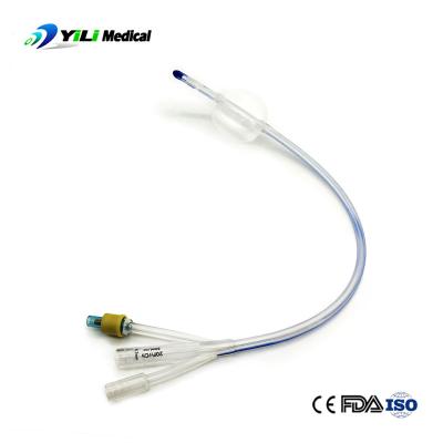 China Medical Disposable Three Way Silicone Urethral Catheter with Balloon Fr16 Fr24 for sale