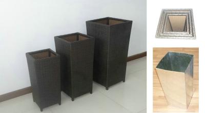 China All Weather Waterproof Wicker Flower Pot For Hotel / Cafe Balcony for sale