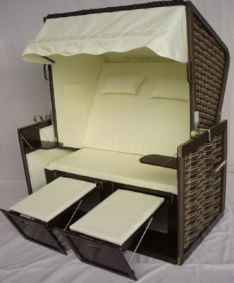 China Swimming Pool Black Roofed Beach Chair & Strandkorb Suit For All Weather for sale