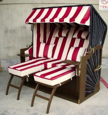 China Contemporary Wood And Rattan Roofed Beach Chair & Strandkorb For Hotel for sale
