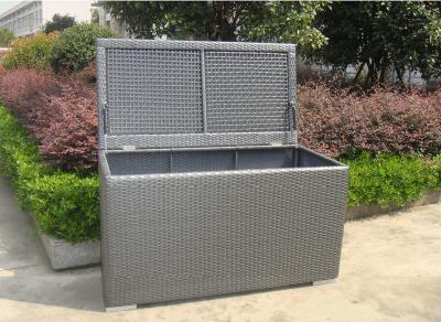 China Aluminum Frame Grey Plastic Wicker Storage Box 120 x 60 x 85cm for sale