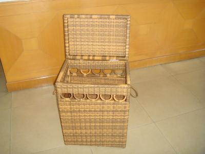 China Hand-Woven Brown Poly Rattan Storage Boxes For Bedroom / Storeroom for sale
