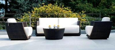China 4pcs rattan sofa with very thick cushion for sale