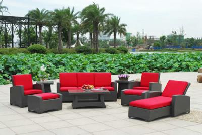 China 9pcs rattan garden set with lounge for sale