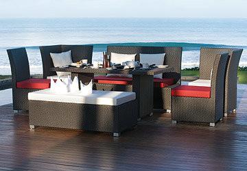 China 7pcs garden rattan furniture with high back for sale