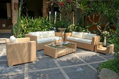 China 5pcs garden PE rattan sofas for sale