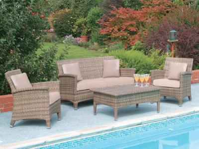 China 4pcs PE cane pool furntiure for sale