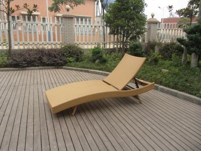 China Metal Frame And Orange Wicker Rattan Sun Lounger For Beach for sale