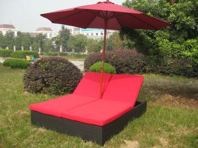 China Comfortable Outdoor Rattan Daybed , Wicker Double Chaise Lounge for sale