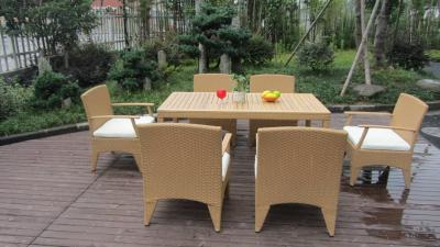 China Brown Wicker Rattan Garden Dining Sets , Conservatory Furniture Set for sale