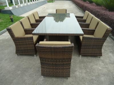 China Modern Luxury Wicker Rattan Garden Dining Sets With Aluminum Frame for sale