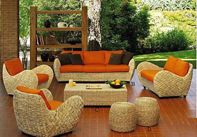 China 6pcs cane garden furniture for sale