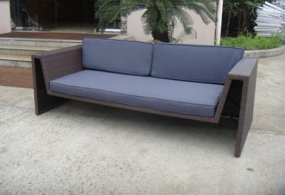 China Double Seat Cane Lover Sofa , Washable Synthetic Rattan Couch for sale