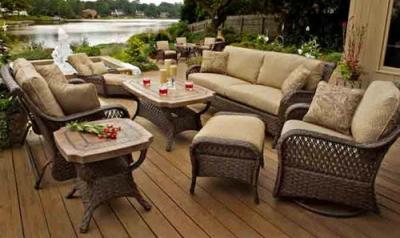 China Rattan Conservatory Furniture , Resin Wicker Luxury Home Sofa Set for sale
