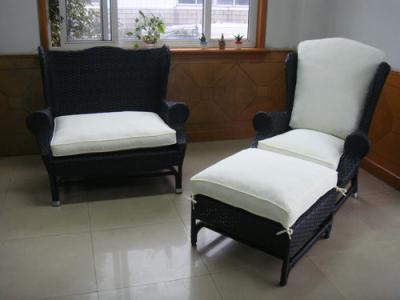 China European Style Hand-Woven Outdoor Rattan Sofa Chair For Balcony for sale