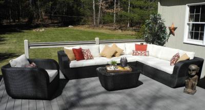 China Luxury Comfortable Wicker Sofa , Rattan Conservatory Furniture for sale