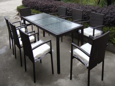 China outdoor dining set rattan chair and table for sale