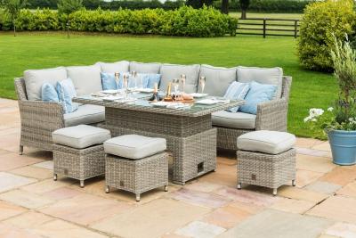 China High - End Quality Outdoor Rattan Dining Set Big Table With Ice Pot for sale
