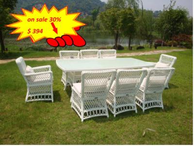 China All Weather Wicker Patio Furniture 9pcs Rattan Garden Dining Set Outdoor for sale