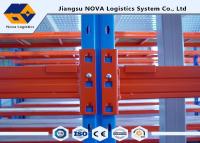 China Double Deep Durable Push Back Pallet Racking Systems , Steel Warehouse Pallet Shelves Heavy Duty for sale