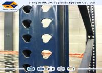 China Durable Q235B Used Heavy Duty Pallet Racking Teardrop Type Blue / Orange for sale