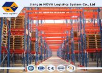 China Durable Q235B Used Heavy Duty Pallet Racking Teardrop Type Blue / Orange for sale