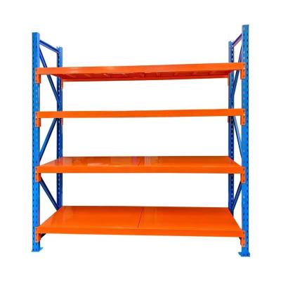 China Blue Longspan Boltless Assembly Shelves Orange Warehouse Versatile Storage Medium Duty Rack for sale