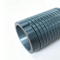 China Custom Sintered Silicon Nitride Ceramic Bushing Open Slit With Circumferential Grooves Elastic Ceramic Sleeve Liner for sale