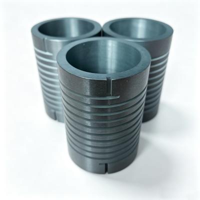 China Custom Sintered Silicon Nitride Si3N4 Ceramic Bushing Open Slit With Circumferential Grooves Elastic Ceramic Sleeve Liner for sale