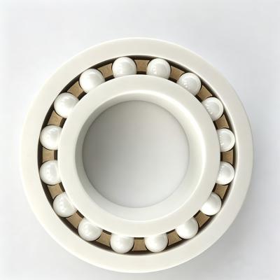 China Corrosion Proof Self Aligning Ball Bearings PTFE Seals ZrO2 Ceramic Bearing White for sale