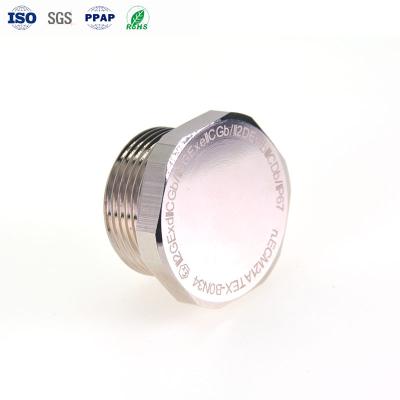 China Brass Plated Hex Head Plug CNC Machining Part with ±0.01mm Precision and 1000pcs MOQ for sale