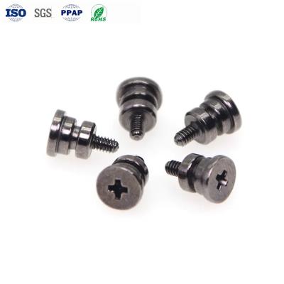 China Custom M4 Carbon Steel Black Nickel Shoulder Screw 2-50mm with Slotted Design for Retaining Rings for sale