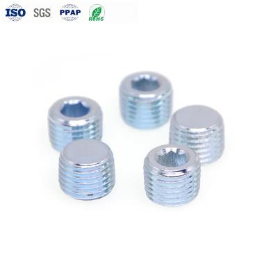 China M8 Carbon Steel Hex Headless Screw Blue Zinc Plated 3-300mm Length 4.8-12.9 Grade Fastener for sale
