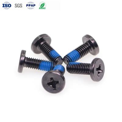 China M2 x 6 Black Zinc Flat Head Cross Groove Machine Screw with Nylok Anti-Loosing | 1-200mm Length Range | 4.8-12.9 Hardness Grade for sale