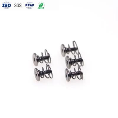 China M1.2 Carbon Steel Black Nickel Spring Screws for Motherboards 3-50mm Length with SGS Certification for sale