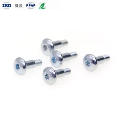 China M4x15mm Carbon Steel Shoulder Screw with Blue Zinc Plating - Pan Head Design for Electronics for sale