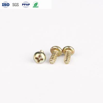 China Golden Carbon Steel Pan Head Decorative Screws M1.0-M8 1-200mm Length for Furniture Industry for sale