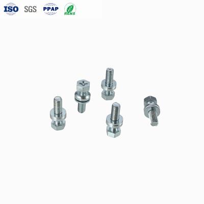 China Custom Carbon Steel Phillips Hexagon Slotted Screws Grade 8.8-12.9 with Flat Washers for sale