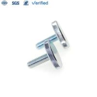 China Large Flat Head Knurled Screw M1.0-M12 Carbon Steel Blue Zinc Custom Manual Adjustment for sale
