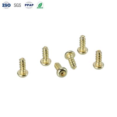 China Custom Gold Hex Lobular Socket Pan Head Self Tapping Screws M0.8-M14 for sale