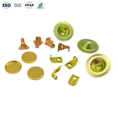 China Precision Brass Stamping Parts 0.02mm Tolerance Yellow Zinc Plated - Custom Metal Components 0.1-6.0mm Thickness for sale