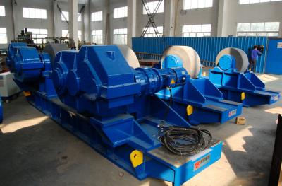 China Tank Dia 10M Motorized Traveling Welding Rotator SWL 600T With Hydraulic Idler for sale