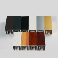 China U Shape Aluminium Profile Extrusion Black Anodized Glass Stair Slot Welding Free for sale