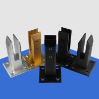 China U Shape Aluminium Profile Extrusion Black Anodized Glass Stair Slot Welding Free for sale