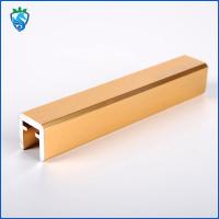 China Golden Glass Aluminum Profile For Stairs Section Handrail Card Slot Anti Fingerprint for sale