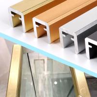 China Golden Glass Aluminum Profile For Stairs Section Handrail Card Slot Anti Fingerprint for sale